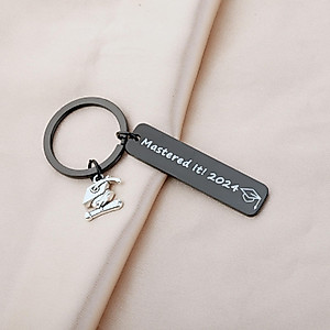 LQRI 2024 Graduation Gift Mastered It 2024 Keychain Class of 2024 Graduation Masters Graduation Party Gift (black)