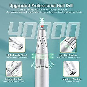 Electric Nail Drill Machine, 40000RPM Professional Efile Nail Drill Kit, Electric Nail File for Acrylic Nails Gel Nails, Toenail Grinder Manicure Pedicure Polishing Shape for Home Salon Use by JOEOEN