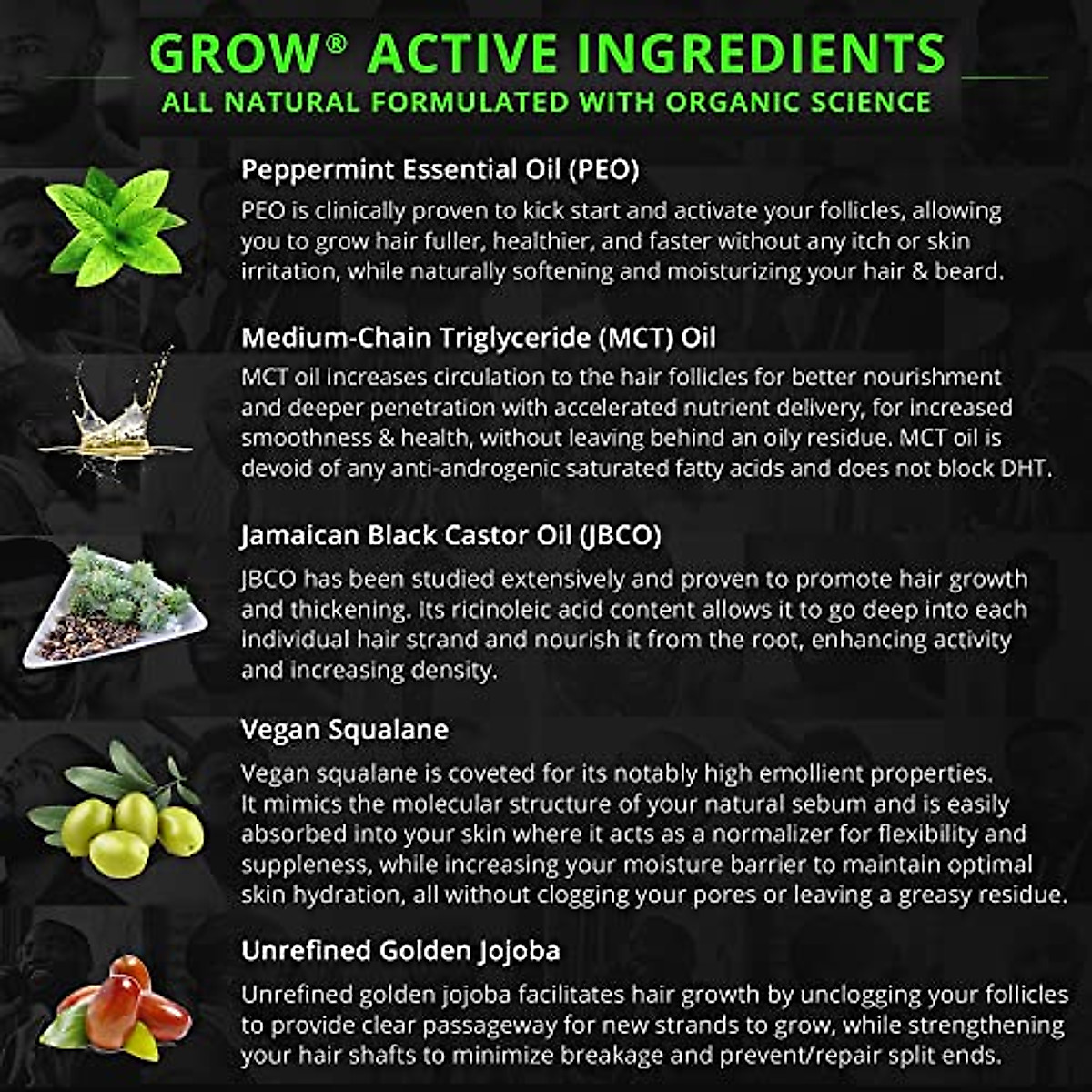 GROW Maximum XXL Hair & Beard Growth Oil For Men - Beard Serum That Fills Patches & Fix Thinning Guaranteed - Facial Hair & Scalp Treatment - Thickening Conditioner & Enhancer - USA Made