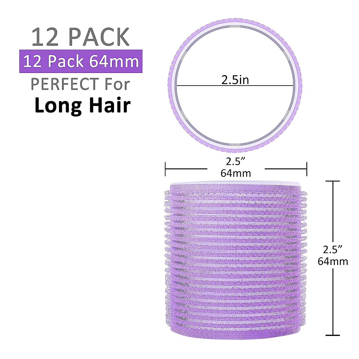 Jumbo Size Hair Roller sets, Self Grip, Salon Hair Dressing Curlers, Hair Curlers, 2 size 24 packs