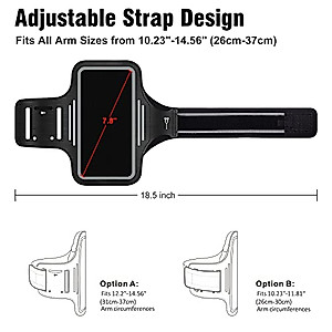 ykooe Running Armband Phone Holder for iPhone 15 Plus, 15 Pro Max, 14 Plus, 14 Pro Max, 13 Pro Max, 12 Pro Max, 11 Pro Max, XS Max, Galaxy S23 Plus, S23 Ultra, S22 Plus, S22 Ultra, A14, A13, Black
