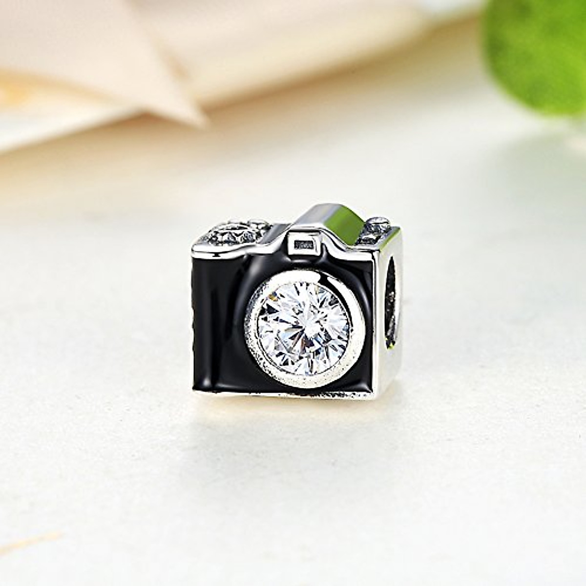 Authentic 925 Sterling Silver Camera Memory Charm Beads I Love to Travel Charms for Bracelet & Necklace (B)