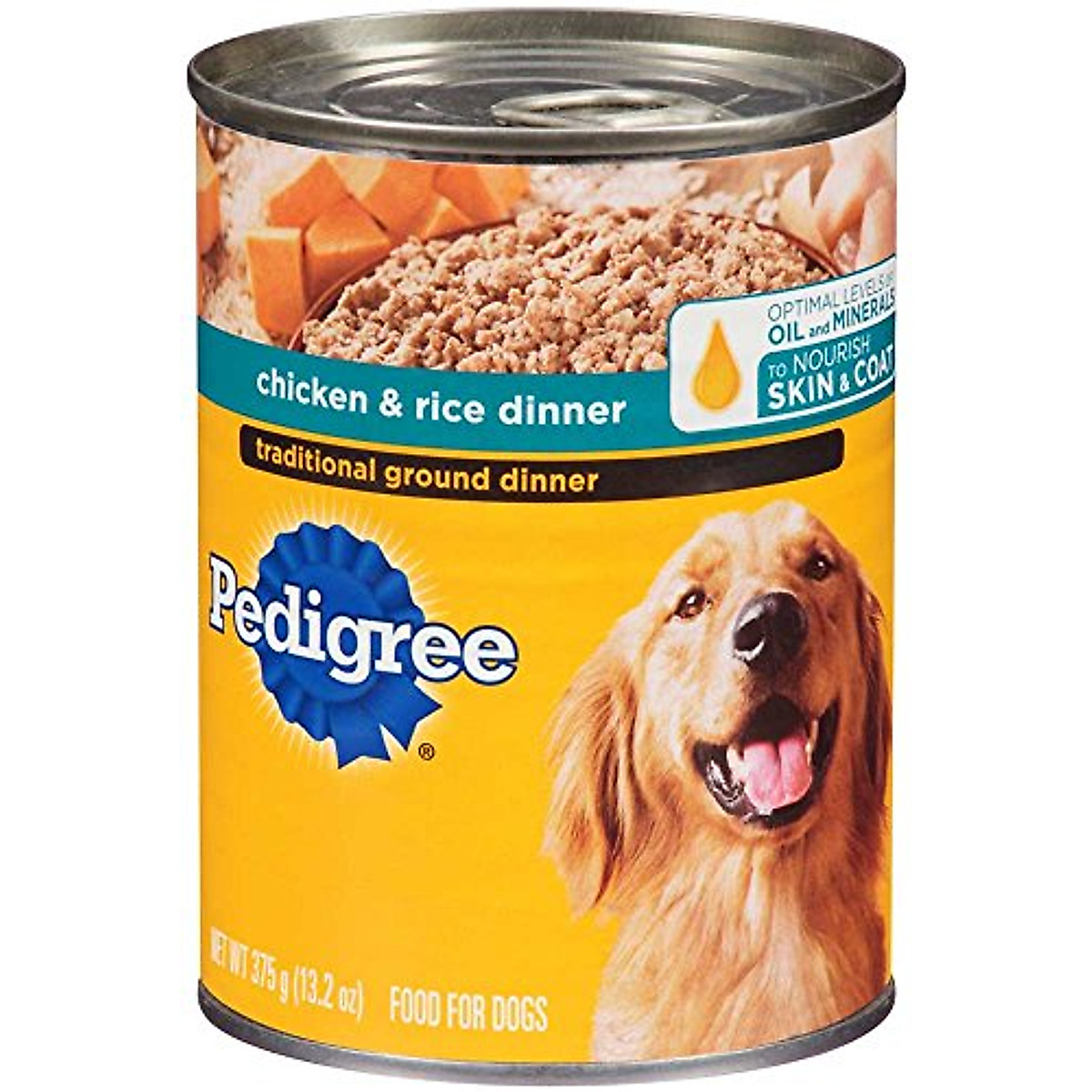 Pedigree Traditional Ground Dinner Chicken And Rice Dinner Canned Dog Food 13.2 Ounces (Pack Of 24)