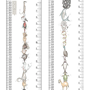 TALLTAPE - Portable Roll-up Height Chart Plus 1 Sharpie Marker Pen to Measure Children Growth from Birth, Choice of 10 Designs, a Memento for Life (Luxury Wild Animal, Large Talltape)