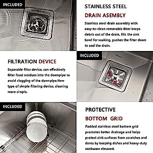 23 Inch Undermount Utility Sink Stainless Steel - Abironl 23×18×12 Undermount Laundry Room Sink 12 Inch Deep Undermount Kitchen Sink 16 Gauge Single Bowl Laundry Sink Outdoor Utility Sink