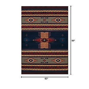 United Weavers of America Manhattan Collection Indoor Rug, 5'3" x 7'6", Navy