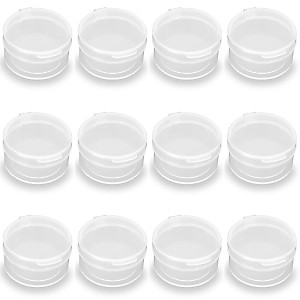 Farmer Mani 24 PACK Small Transparent Plastic Bead Organizers Clear Storage Box Round Organizer for Storage Small Items, Hardware-0.24 oz