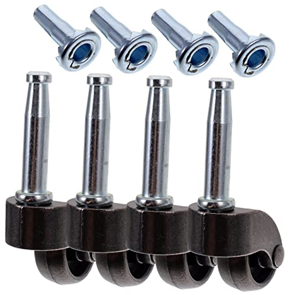 MAGICLULU 12 Pcs Desk Chair Rod Wheel Office Chair Caster Wheels Office Chair Replacement Wheel Heavy Duty Castors Office Chair Wheels for Wood Floors Zinc Alloy Universal Computer Chair