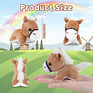 Hungdao 36 Pcs Horse Plush Stuffed Animals Bulk 3.15 Inch Cattle Horse Party Favors Realistic Stuffed Animals Stuffed Mini Plush Pets Toy for Farm Themed Birthday Party Gift Keychain