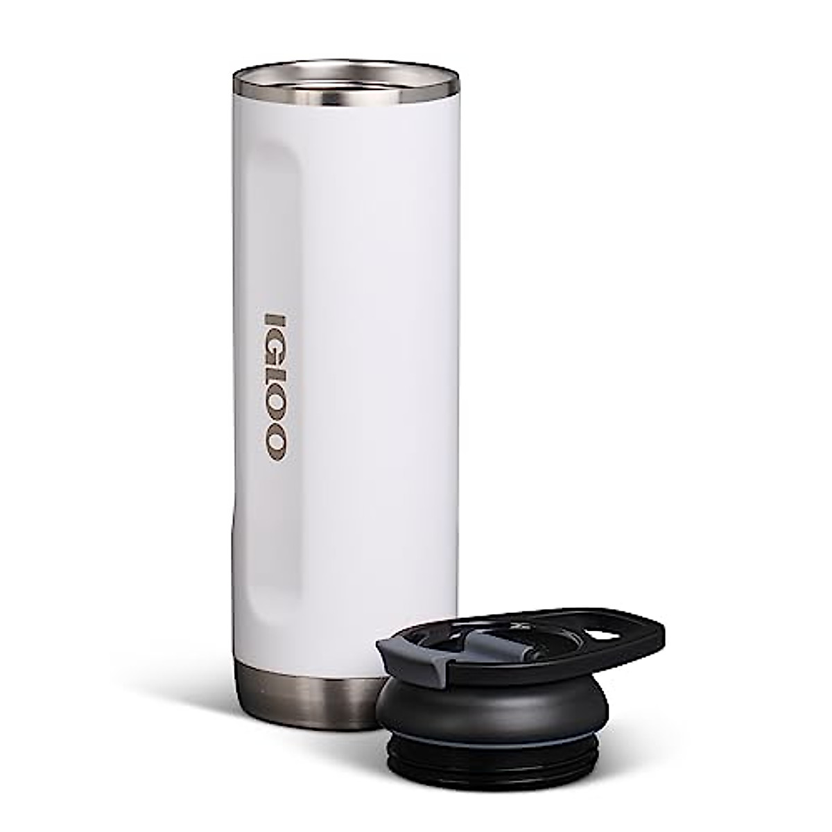 Igloo, 20 OZ Stainless Steel, Tumbler, Flip ‘n’ Sip, White