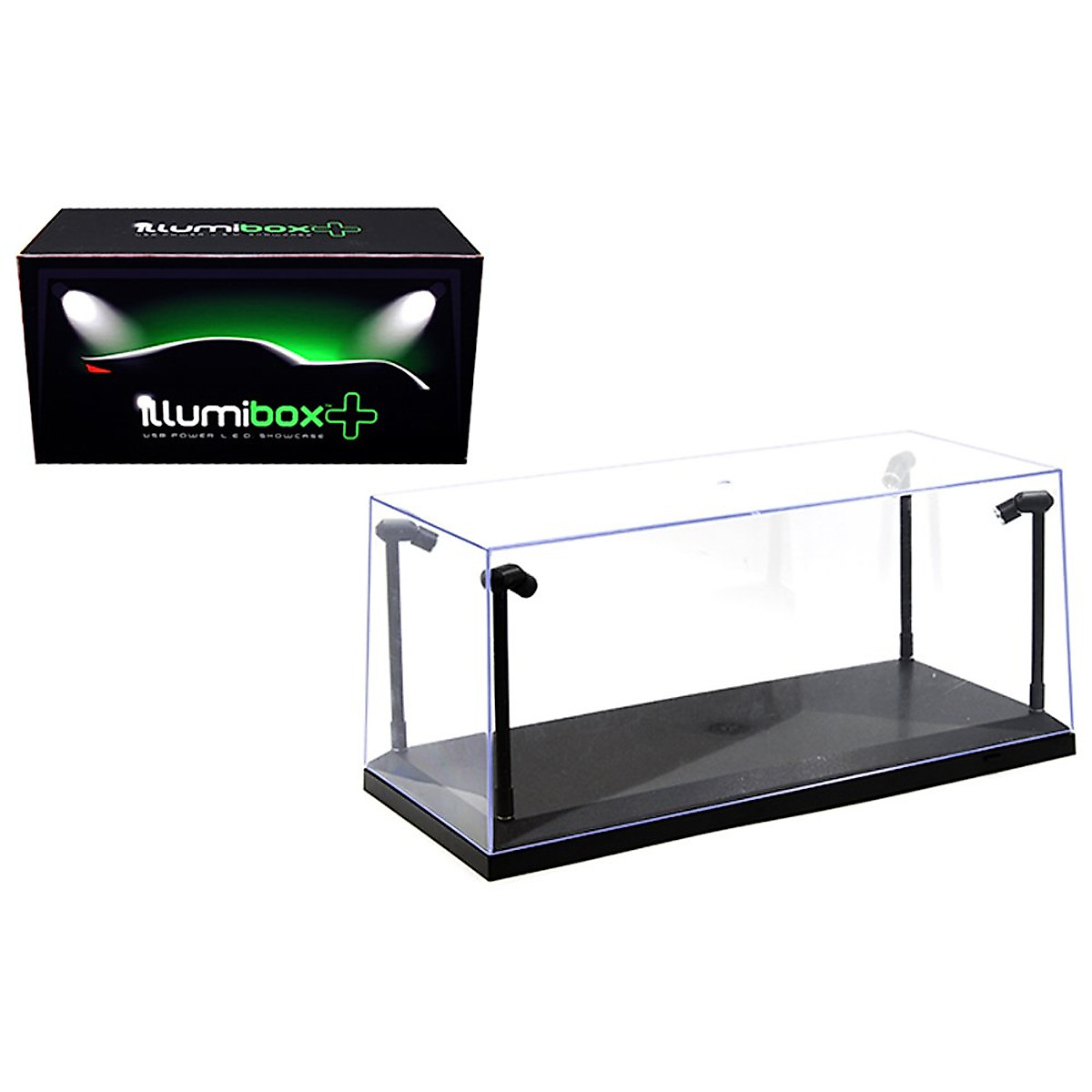 Illumibox MJ14001 Showcase 1: 18 x+ USB Powered Led Black Base Display, Clear