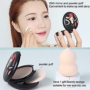 Full Concealer Powder Air Cushion CC Makeup Coverage Dark Circles,Spots, Acne, Pores,Natural Foundation Oil-Free Match Women Undertones Matte BB All Day Waterproof