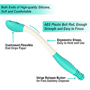 Toilet Aids Tools, 15" Long Reach Comfort Wipe, Ideal Self Wipe Assist Bottom Wiping Toilet Aid for Limited Mobility, Disabled, Arthritis, Shoulder or Back Pain, Surgery (1)