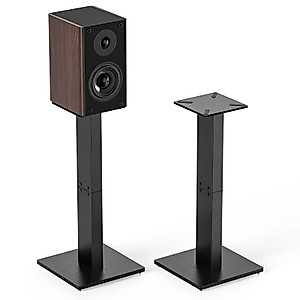 Perlegear Universal Bookshelf Speaker Stands with Aluminum Column for Speakers up to 22 lbs, Speaker Stand Pair with Cable Management, Surround Sound Speaker Stand PGSS9-1 Black