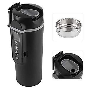 Yctze Smart Temperature Control Travel Coffee Mug 450ml 12-24V Electric Heated Travel Mug Stainless Steel Car Cup 0-100℃ Adjustable,20-25 MIN Quick Heating for heated travel mug temperature control cu