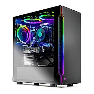 SkyTech Shadow 3.0 Gaming Computer PC Desktop - Ryzen 5 3600 6-Core 3.6GHz, RTX 2060 6G, 1TB SSD, 16GB DDR4 3000, RGB Fans, AC WiFi, Windows 10 Home 64-bit, Black