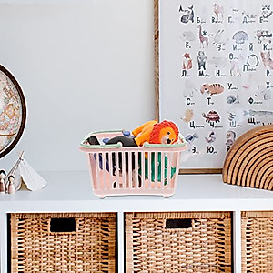 Toddmomy 3pcs Portable Shower Basket Grocery Baskets With Handles Small Basket with Handle for Organizing, Bathroom Kitchen Room Bedroom（Pink）