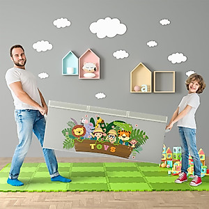 Momsnug Extra Large Toy Box for Kids, Collapsible Sturdy Toy Storage Organizer for Boys Girls Toddler, 3 Sections Large Toy Boxes Chest Storage Bins with Lids for Nursery Playroom Living Room