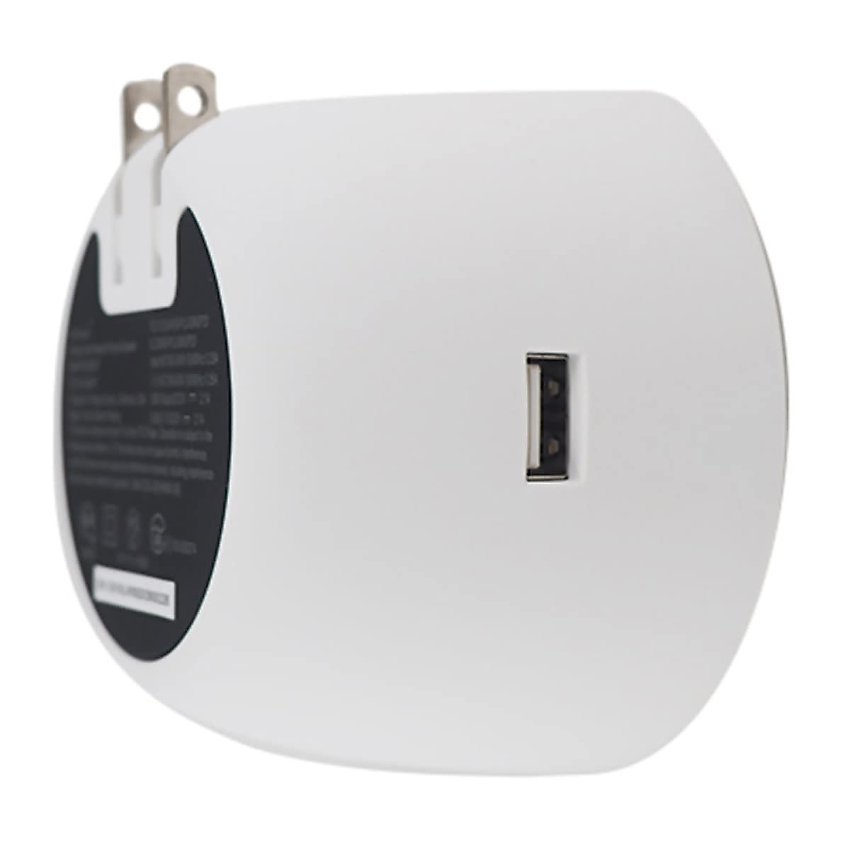 OC Acoustic Newport Plug-in Outlet Speaker with Bluetooth 5.1 and Built-in USB Type-A Charging Port (Gray/White)