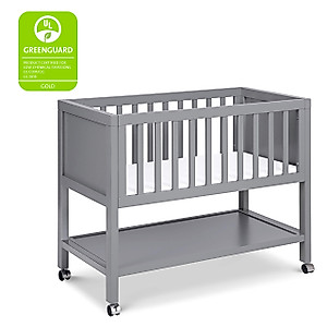 DaVinci Archie Portable Bassinet in Grey, Removeable Wheels, Greenguard Gold Certified
