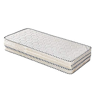 Tatami Tri-fold Mattress, Thick 3e Coconut Palm Mattress Pad Orthopedic Coir Sleeping Mat Firm Feel Quiet Guest Bed Floor Mat-White 150x200cm(59x79inch)
