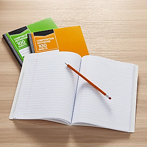 Amazon Basics Wide Ruled Composition Notebook, 100 Sheet, Assorted Marble Colors, 4-Pack