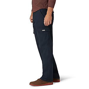 Wrangler Authentics Men's Big & Tall Relaxed Fit Stretch Cargo Pant, Navy, 46W x 30L