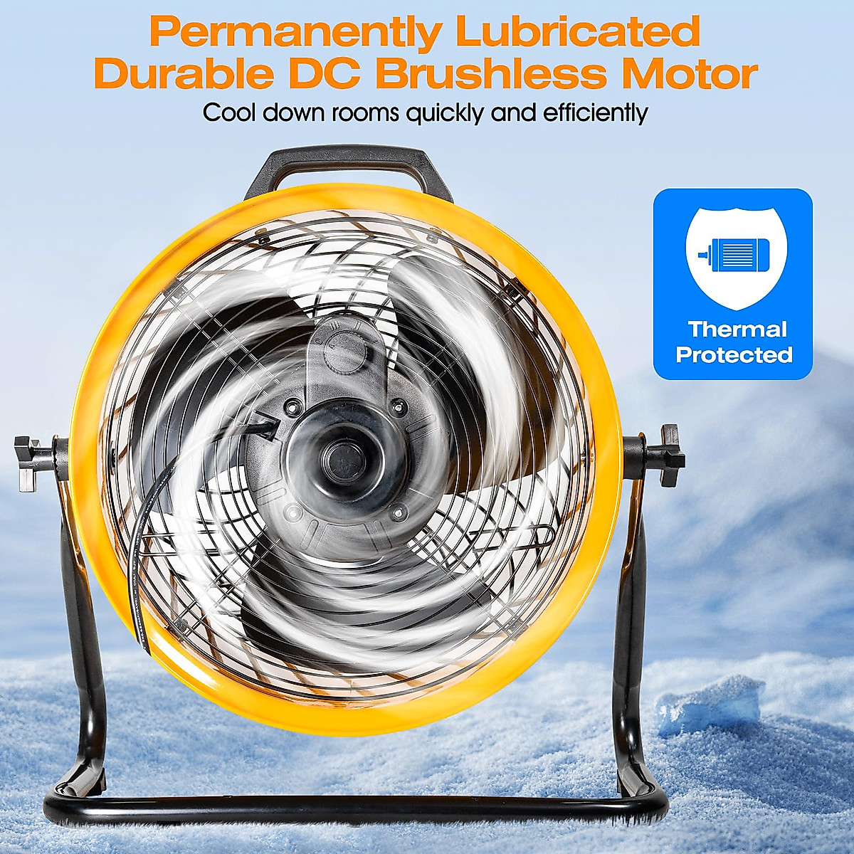 iLiving 16 in. Low Noise Turbo Fan 2687 CFM 3-Speed Portable Air Circulator for Shop, Office, Greenhouse, Home and Warehouse