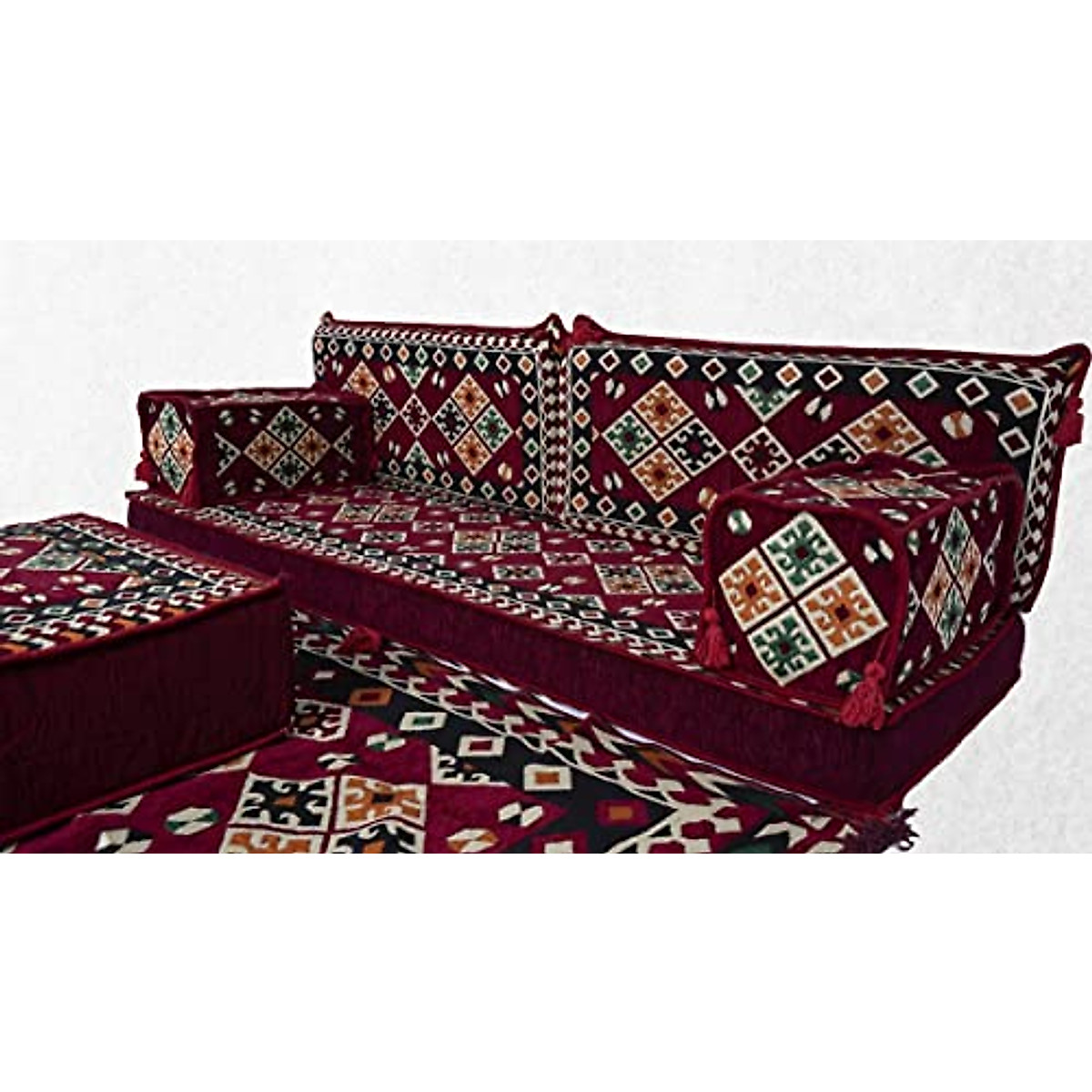 Maroon Arabic Majlis Floor sofa, Floor couch, Loveseats,Floor seating sofa,Ethnic sofa, Hookah Lounge,Ottoman Couch,Arabic Couch,Arabic sofa
