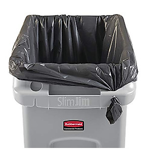 Rubbermaid Commercial Products 2026721 Slim Jim Under-Counter Trash Can with Venting Channels, 23 Gallon, Gray