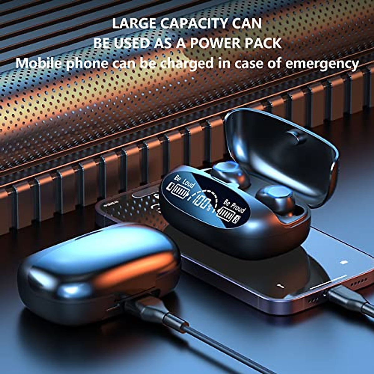 Ke1Clo Sports Bluetooth Wireless Earbuds with LED Power Display, 8H Playback in-Ear Earbuds with Mic, HiFi Stereo, Magnetic Charging, Suitable for Commute, Work