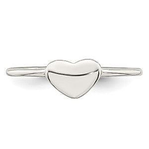 IceCarats 925 Sterling Silver Heart Love Ring Size 6
