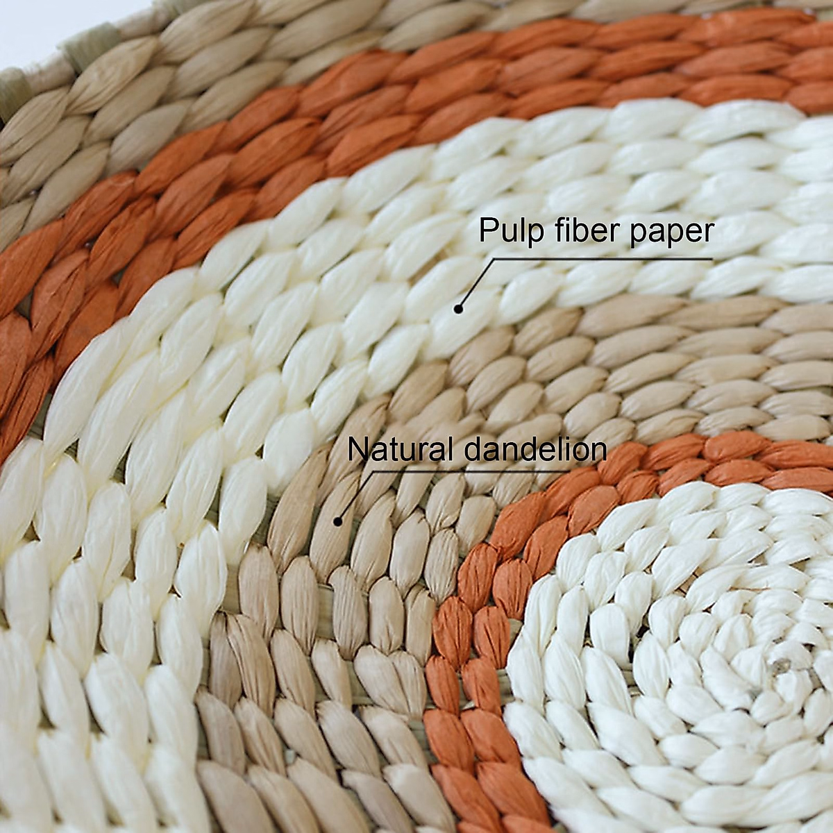 Walbest Woven Basket Hanging Wall Decor - Round Handmake Decorative Seagrass Boho Wall Art Baskets - Ethnic Art Style Natural Hanging Wicker Rattan Plates H 20cm