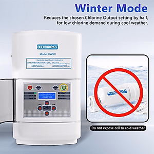 CHLORWORKS Salt Chlorine Generator for Swimming Pool – up to 40,000 Gallon Inground Salt Pool, Salt Water Pool Chlorinator System, Easy Program, 110V/220V, 1.5" & 2''Connection