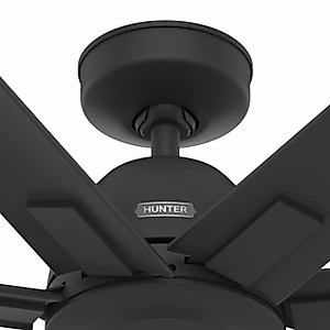 Hunter Fan 72 Inch Black Ceiling Fan with 7 Blades, Indoor/Outdoor Ceiling Fans for Porch, Farmhouse, Bedroom, Living Room (Renewed)