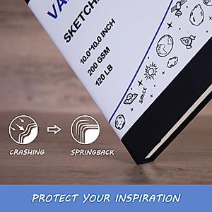 Hardcover Square Sketch Book, 120lb/200GSM Sketchbook Thick Drawing Paper for Marker Watercolor Pencil Mixed Media, Premium Drawing Notebook, Art Journal, 60 Sheets/120 Pages 8x8 Inch Sketch Pad