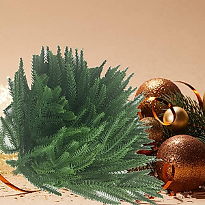 Kylucky 45 PCS Artificial Pine Needles Branches Garland, 10.6 inch Fake Greenery Plants Pine Leaves Needle With 10 branches for DIY Garland Wreath Christmas Thanksgiving Wedding Home Garden Decoration