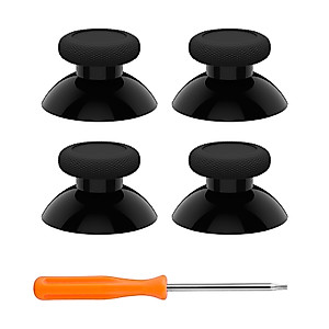 eXtremeRate Replacement Controller Joystick for Xbox One - 4 PCS Black Thumbsticks Analog Thumb Sticks Parts for Xbox Series X/S, Xbox One S/X, Elite Controller with Repair Kit Screwdriver