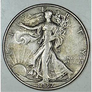 1937 D Walking Liberty Half Dollar XF-AU