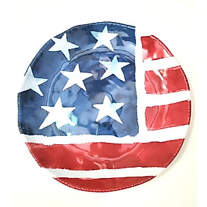 Modern Southern Home Americana Salad Accent Plates, Set of 4 Different Patriotic Designs, 9 inches by 9 inches, Multicolor, 9x9