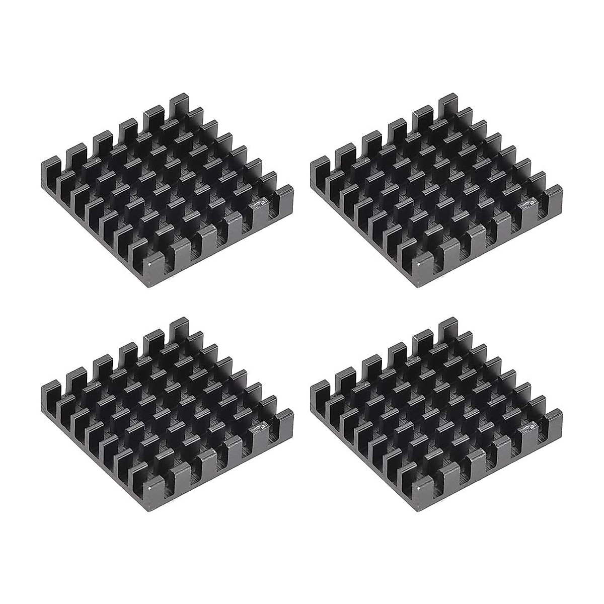 uxcell 5x25x25mm Black Aluminum Heatsink Thermal Adhesive Pad Cooler for Cooling 3D Printers 4Pcs