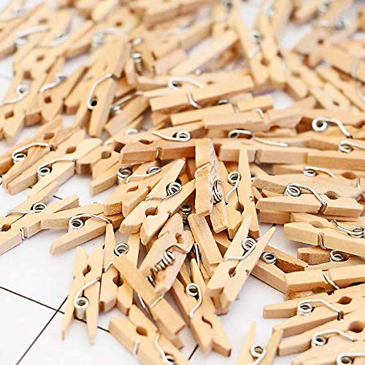 Aeyistry 50 Pcs Wooden Clothespins for Crafts, Natural Clothes Pins, Photo Picture Holder(1.4*0.28 inches)