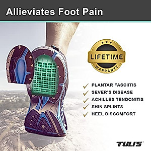 Tuli's Heavy Duty Heel Cups, Cushion Insert for Shock Absorption, Plantar Fasciitis, Sever’s Disease and Heel Pain, Made in the USA, Regular, 1 Pair, Green