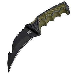 Snake Eye Tactical 9" Hunting Survival Knife Curve Saw Back Blade With Molded Sheath. (GN-3)