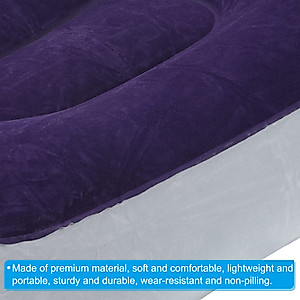 PATIKIL Travel Foot Rest Pillow, 2 Pack Inflatable Foot Rest Cushion Travel Flight Leg Rest Pillow for Airplane Train Office Home, Gray Blue