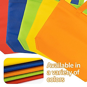 MAQIHAN Non-Woven Party Favor Bags - Colorful Reusable Bags Non Woven 10 Pack Solid Color Reusable Tote Bags Bulk With Handles Nonwoven Reusable Grocery Bags For Christmas Gifts Celebrations