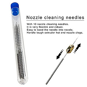 XIFOWE MK8 Nozzles 25 pcs 0.4mm 3D Printer Brass Nozzles CR-10 Nozzle with DIY Tools and A Ten-Grid Parts Box for CR-8 / CR-10 / Ender 3 / Ender 3S / 5/6 and so on…