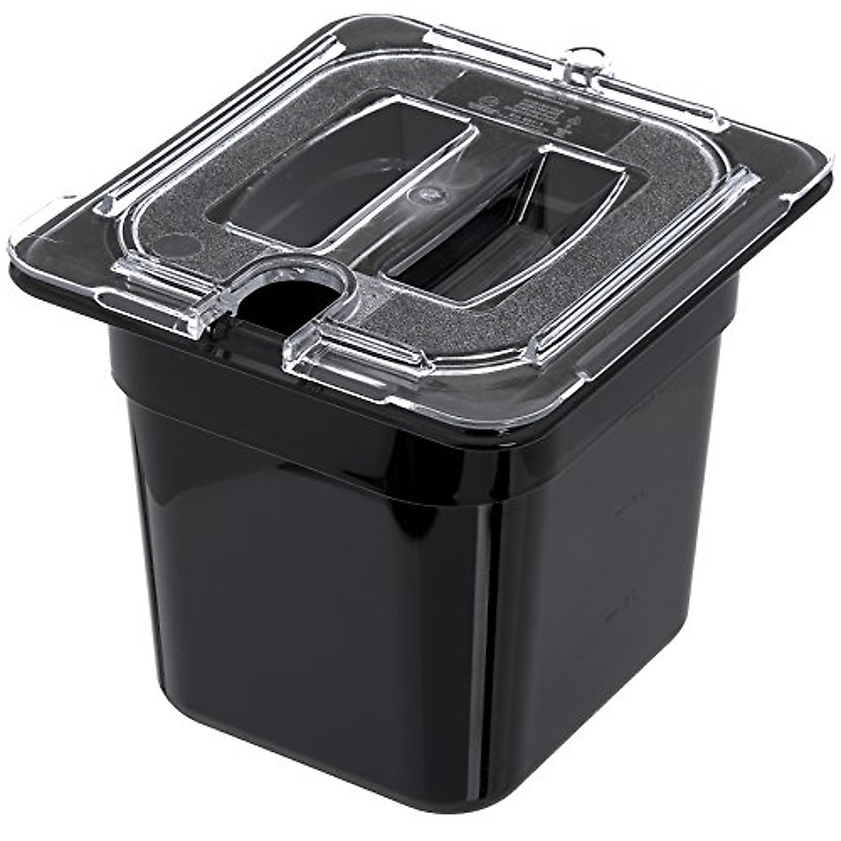 Carlisle FoodService Products 10311U07 Polypropylene Universal Handled Notched Lid, 6-7/8" Length x 6.31" Width x 7/8" Height, Clear, For TopNotch One-Sixth Size Food Pans (Case of 6)