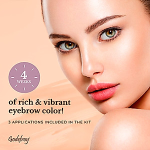 Godefroy Instant Eyebrow Color, Dark Brown, .18 ounces, 12-weeks of long lasting brow color, 3-applications per kit