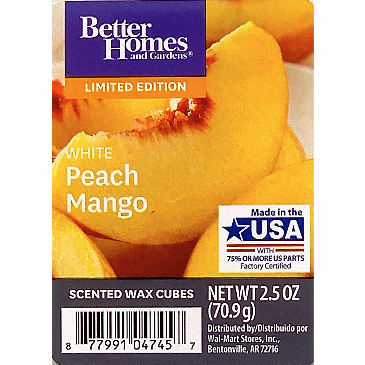 Better Homes and Gardens White Peach Mango Scented Wax Cubes - 4-Pack